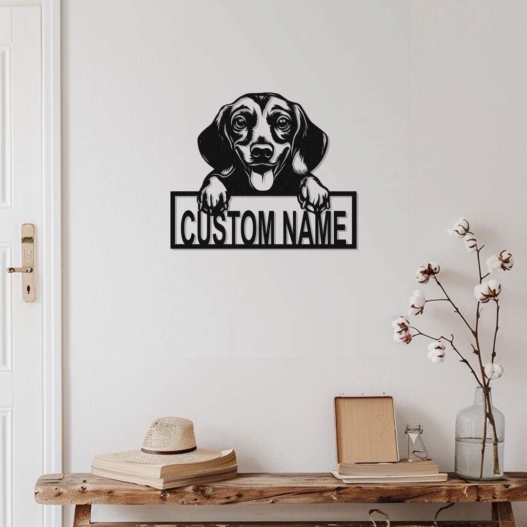 Custom Dachshund Sign, Dachshund Sign With Name, Dachshund Dog Wall ...