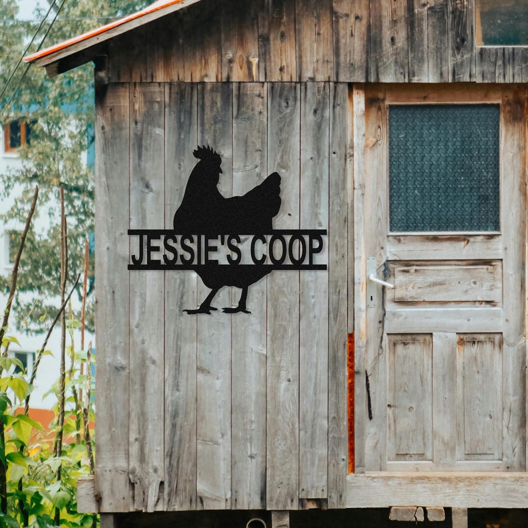 Personalized Chicken Name Sign, Custom Chicken Metal Sign, Hen House ...