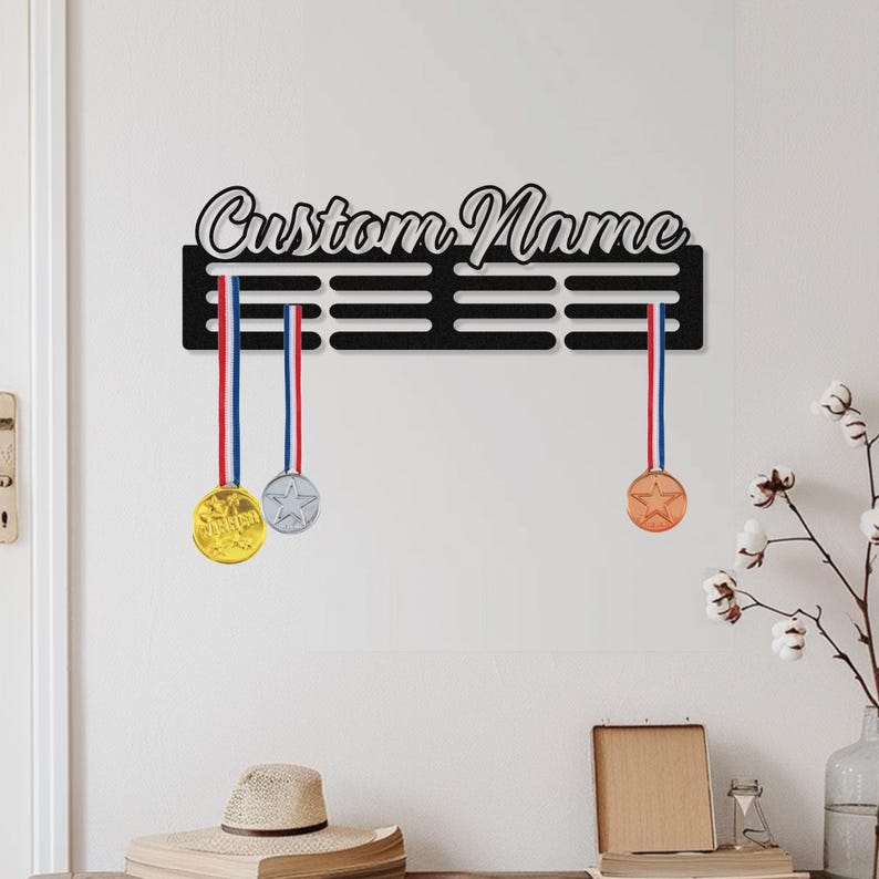 Personalized Medal Holder, Custom Medal Display Rack for Awards, 12 ...