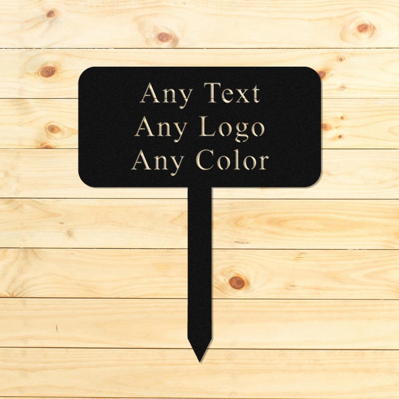 Personalized Garden Stake: Custom Metal Sign With Your Text & Logo - Etsy