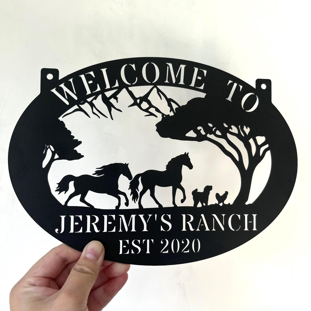 Personalized Horse Farm Metal Sign, Custom Ranch Metal Sign, Barn Sign ...