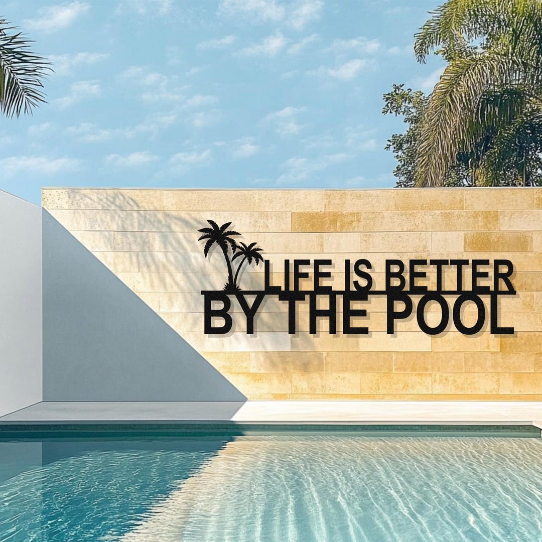 Personalized Palm Tree Oasis Sign Metal Sign, Poolside Decor, Palm ...