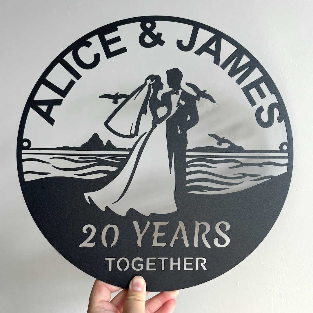 Custom Anniversary Metal Sign, Personalized Wedding Gift for Couple ...