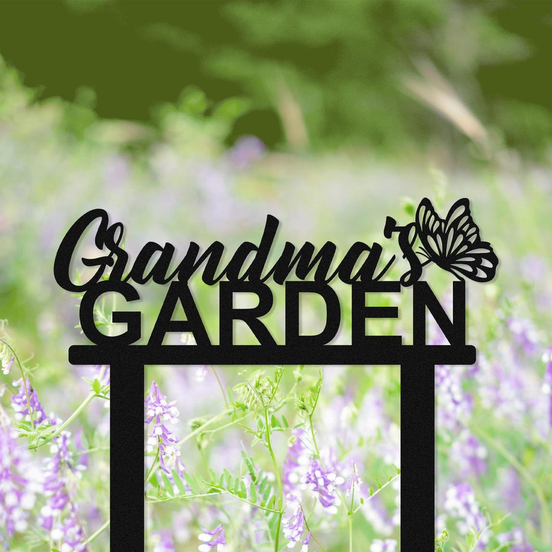 Personalized Garden Sign With Stake, Custom Metal Garden Name Sign ...