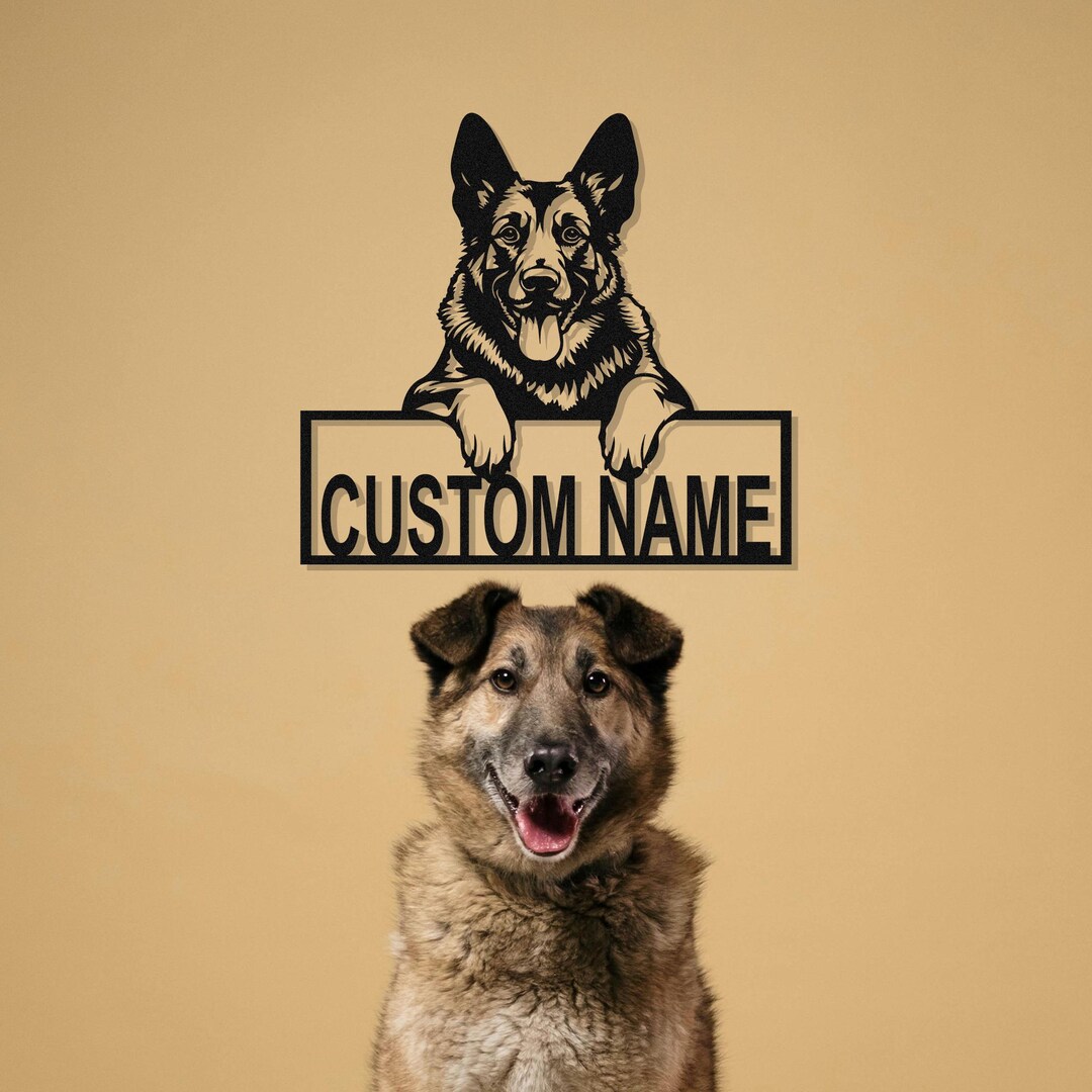 Personalized Metal German Shepherd Sign, Custom German Shepherd Name ...