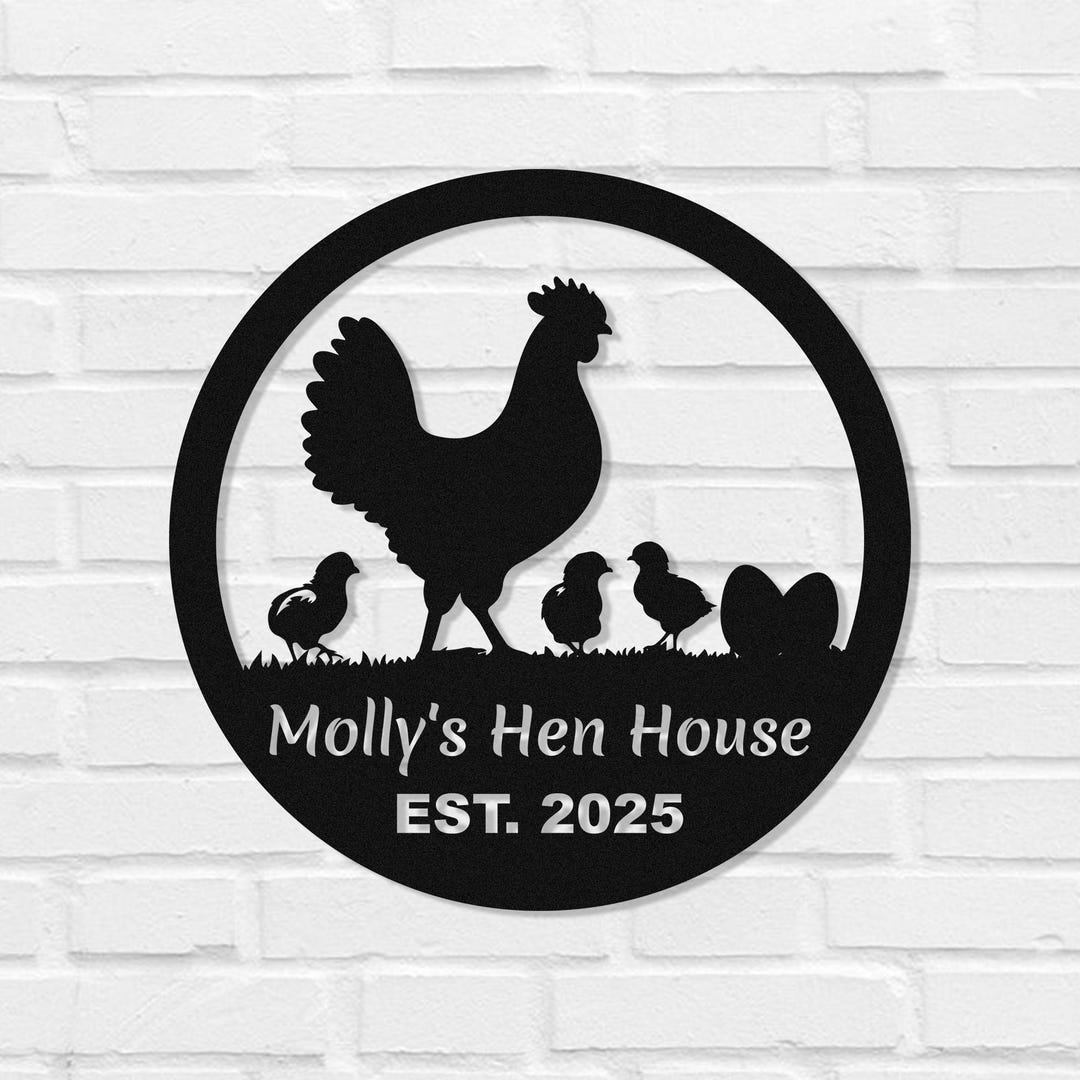 Personalized Chicken Name Sign, Custom Chicken Metal Sign, Hen House ...