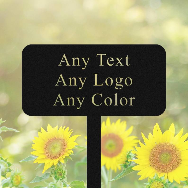Personalized Garden Stake: Custom Metal Sign With Your Text & Logo - Etsy