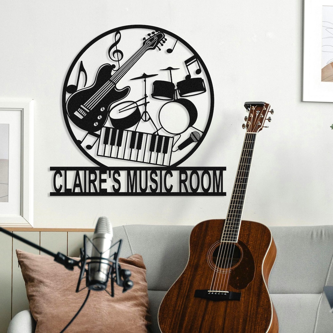 Custom Music Room Metal Sign, Personalized Musician Name Sign, Musician ...