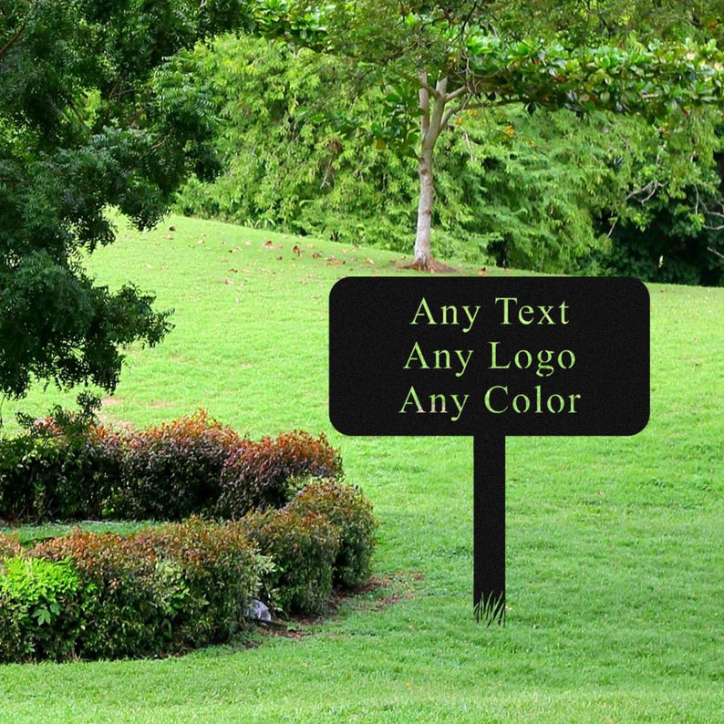 Personalized Garden Stake: Custom Metal Sign With Your Text & Logo - Etsy