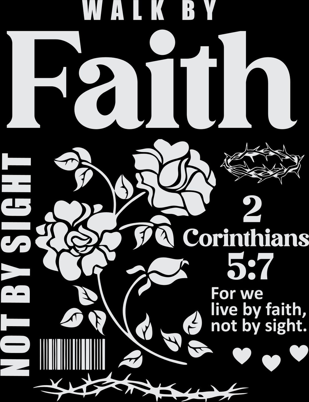 Walk by Faith - Christian Design PNG - 2 Corinthians Bible Verse With ...