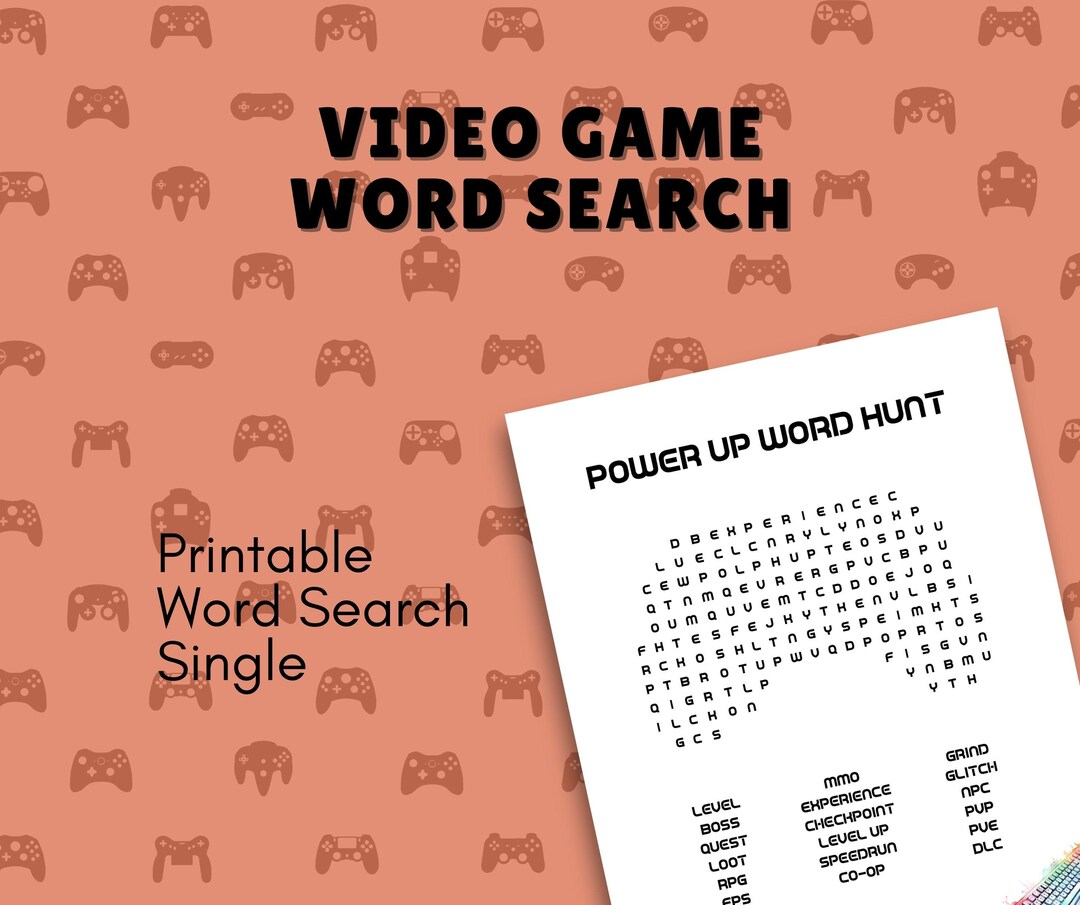 Power up Word Hunt Word Search Printable - Etsy