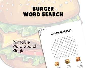 Cheeseburger Word Search, Printable, Instant Download, PDF - Etsy UK