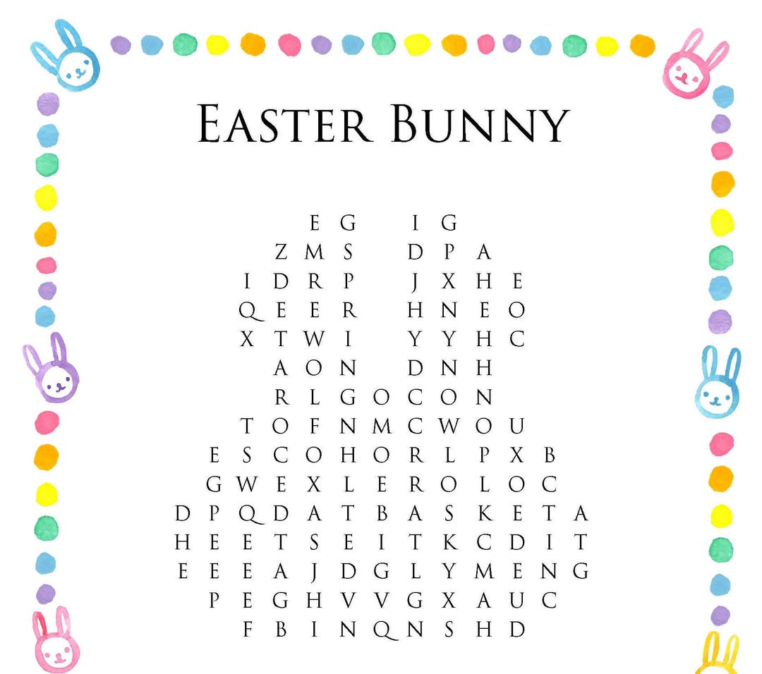 Easter Bunny Word Search Puzzle - Etsy UK