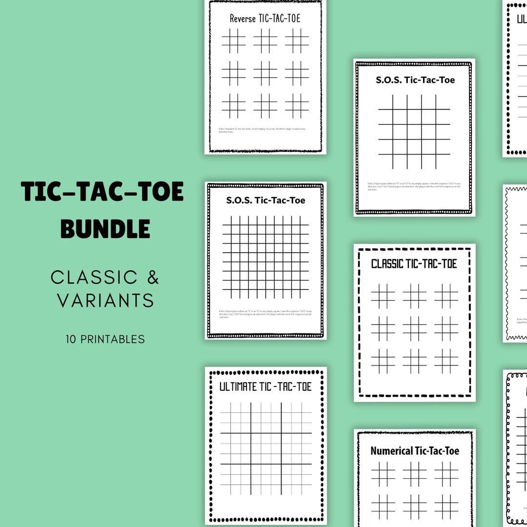 Tic Tac Toe Printables Bundle - Etsy