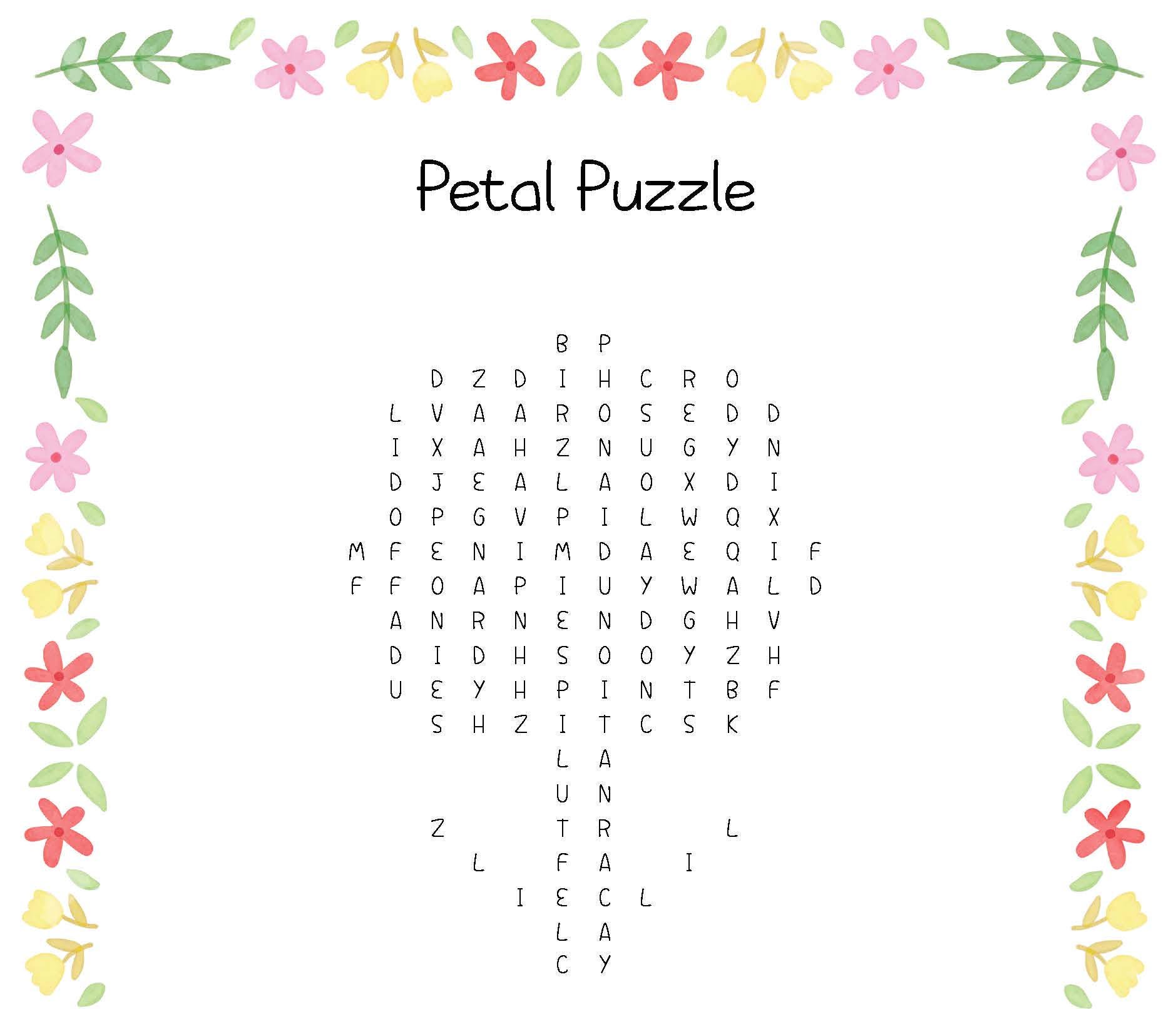 Petal Puzzle - Word Search - Etsy
