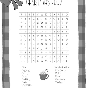 Christmas Food Word Search - Etsy