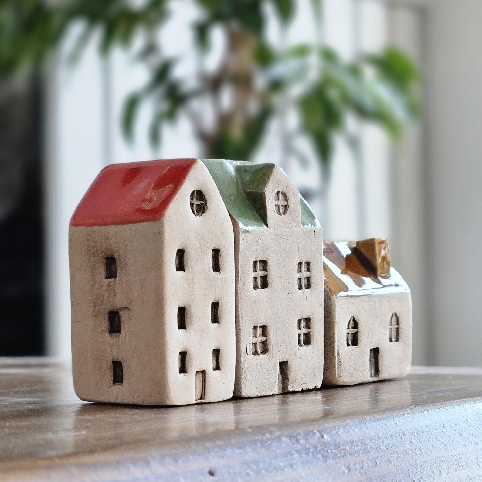 Handmade Ceramic House Decor: Set of 3 Miniature Colorful Houses - Etsy