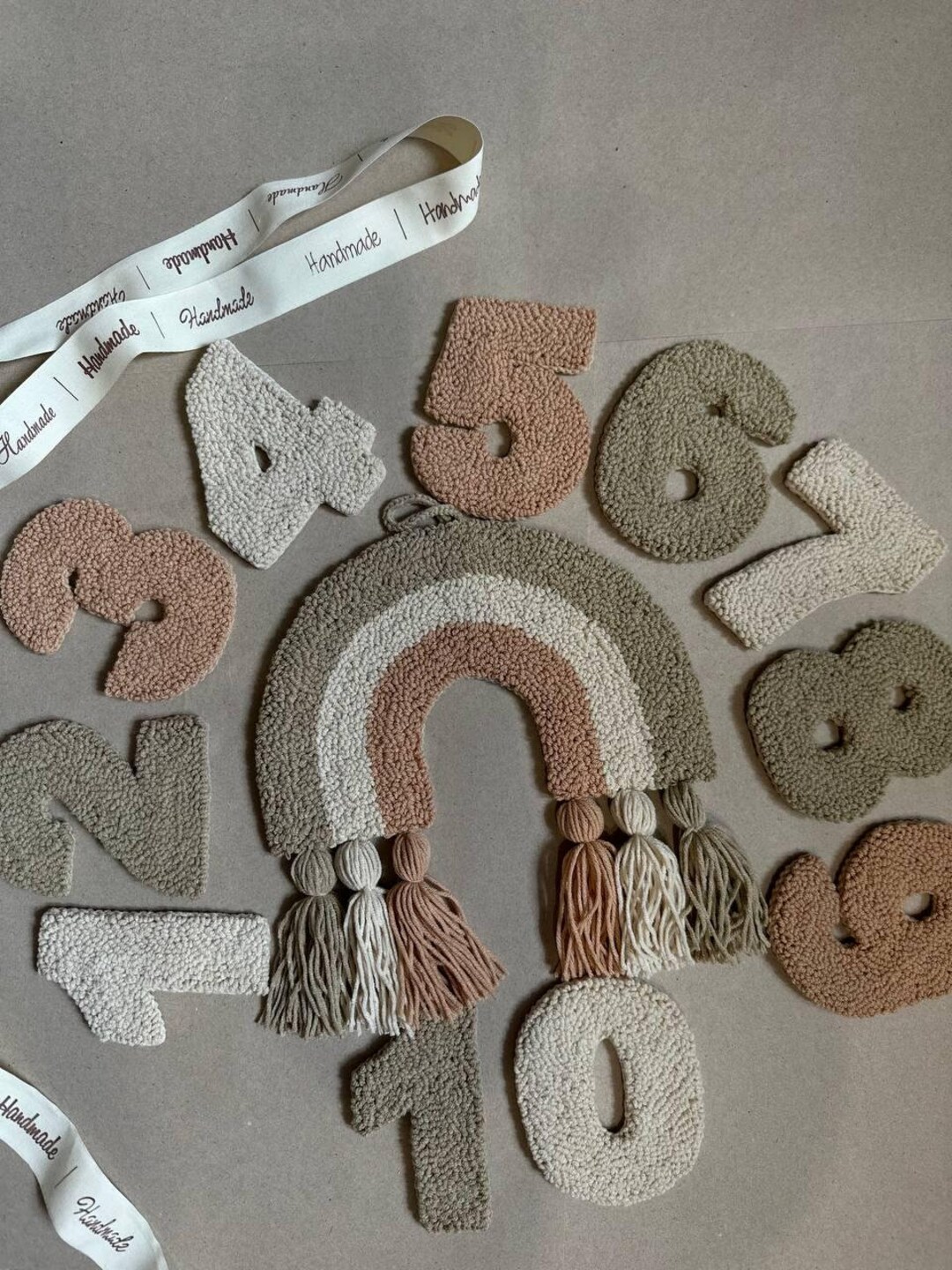 Handmade Tufted Numbers, Learning Numbers Set, Numbers Wall Decor for ...