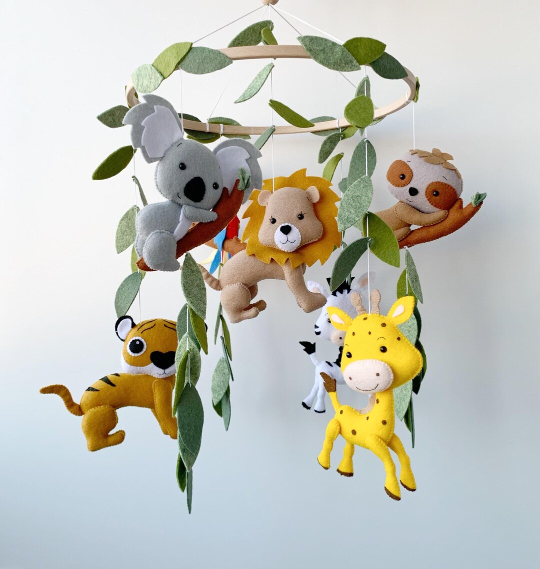 Woodland Baby Mobile With Animals, Handmade Eco-friendly Crib Mobile ...