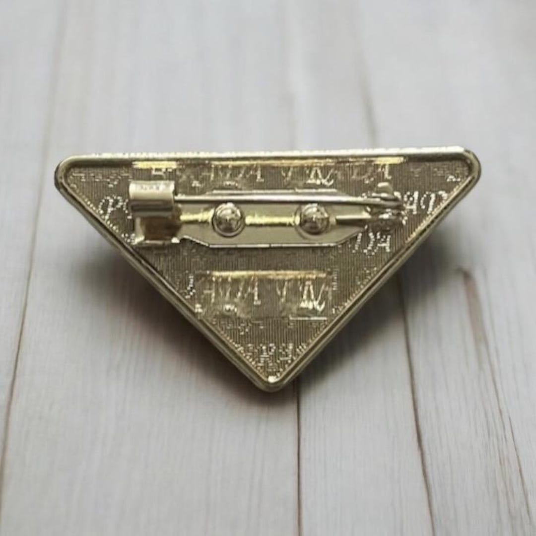 Vintage Prada-inspired Pin black/gold Writing - Etsy