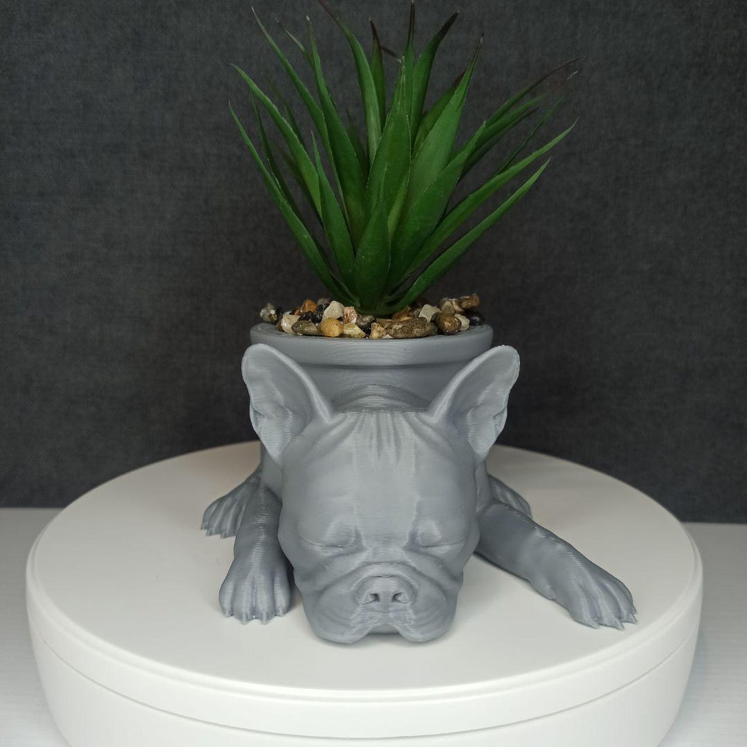 Succulent Planter Pot French Bulldog – 3D Printed Dog Pot, Cute ...