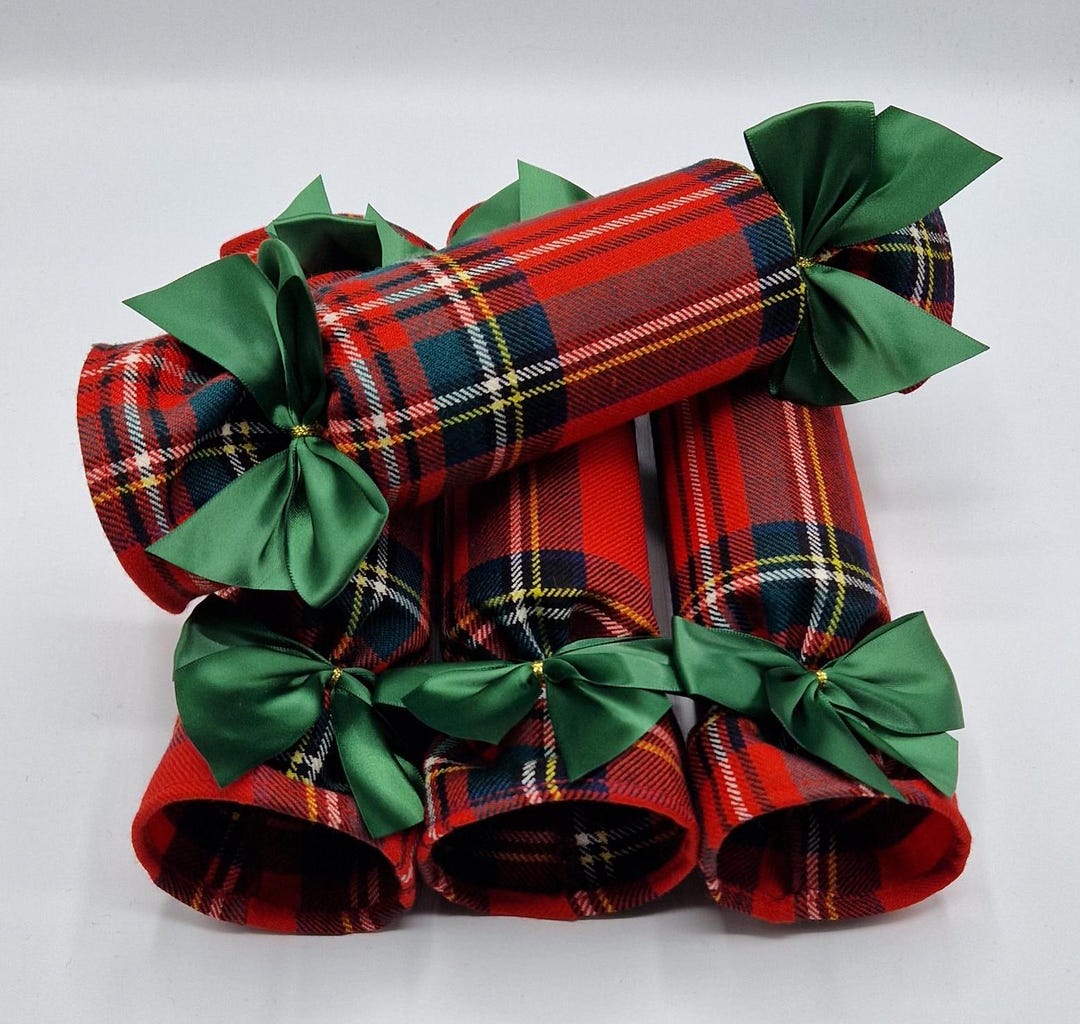 Four Reusable and Pullable Tartan Christmas Crackers - Etsy