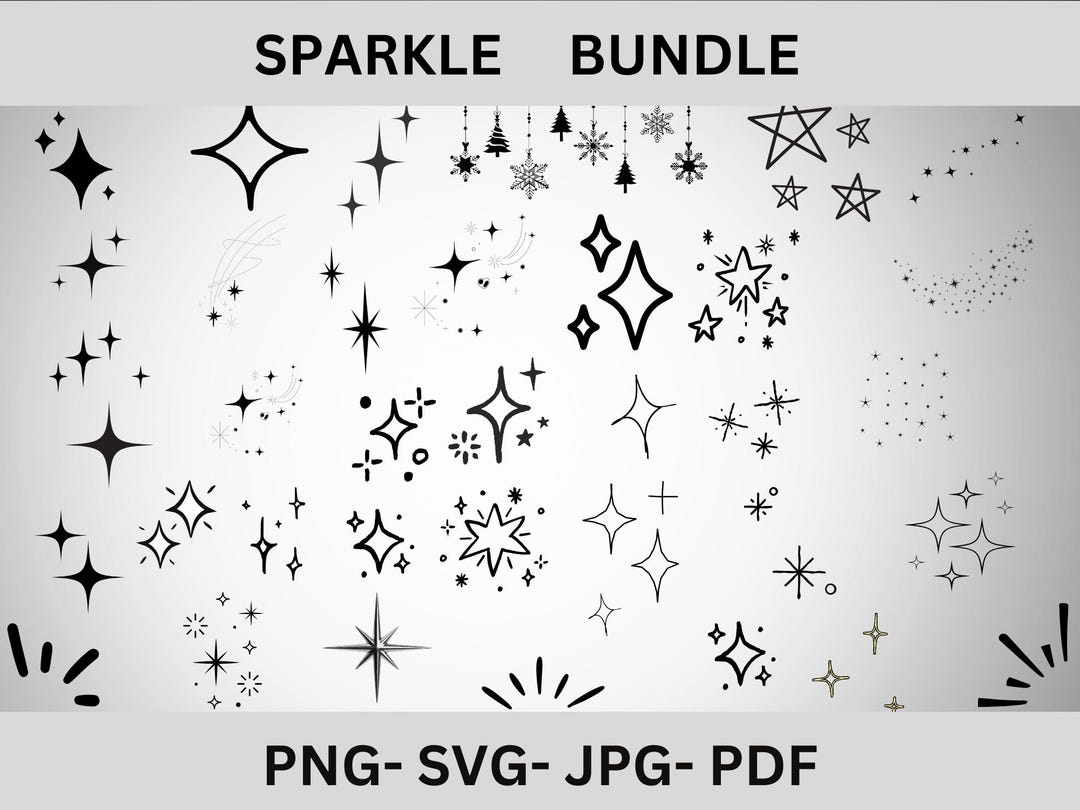 Sparkle SVG Bundle, Sparkle PNG Bundle, Sparkle Silhouette, Star Svg ...