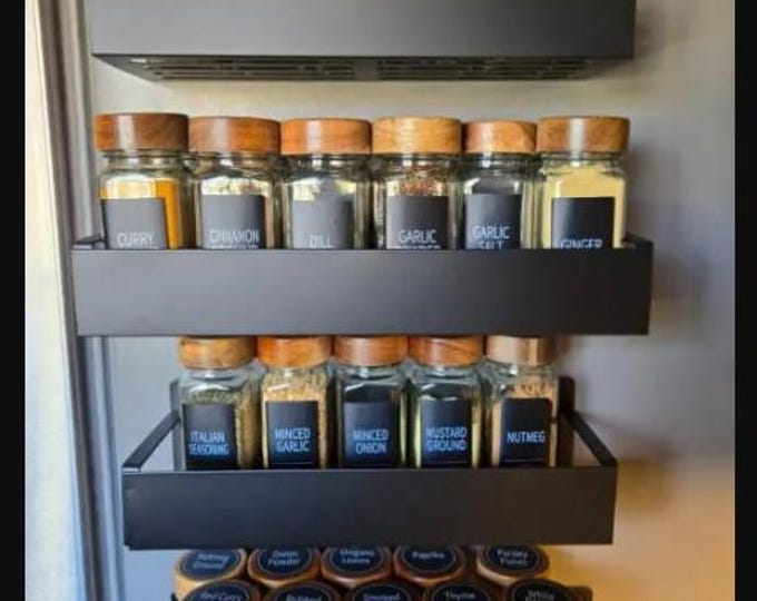 Magnetic Racks | Kitchen Spice Rack | 4 Pack | Black Spice Shelving - Etsy