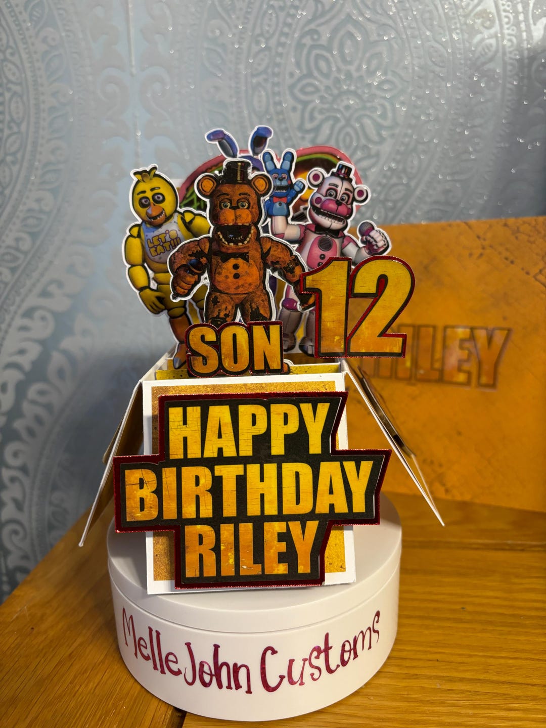 UNIQUE Handmade FNAF Five Nights Themed Birthday Box Card. Add Name and ...