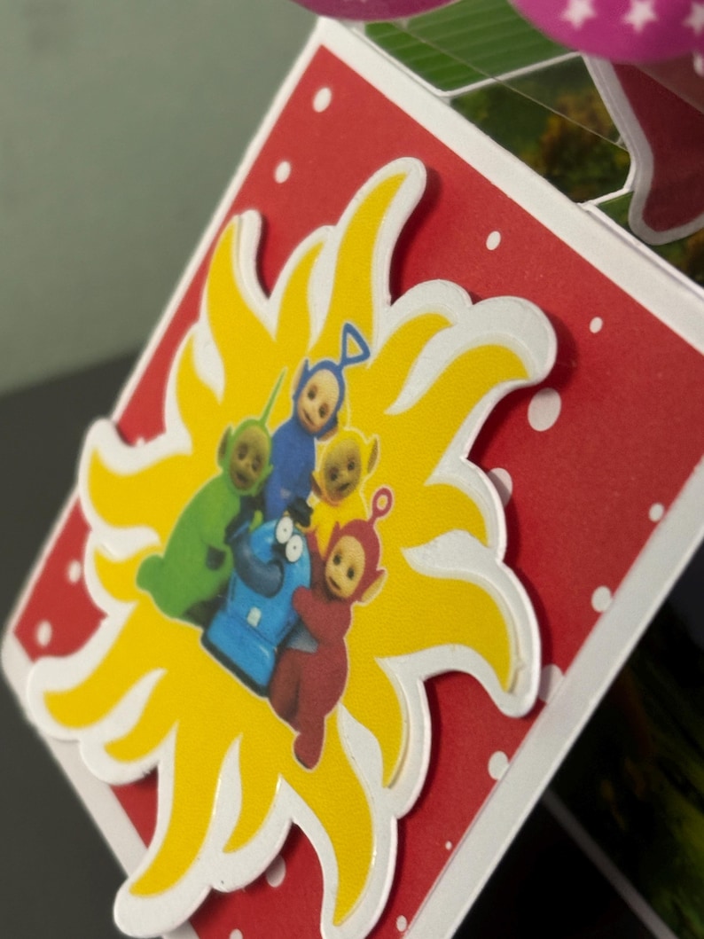 Fun TELETUBBIES Themed Birthday Box Card - PERSONALISED to Your Request ...