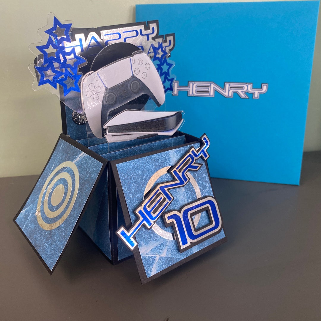 UNIQUE Handmade PS5 PLAYSTATION Themed Birthday Box Card. PS PS1 PS2 ...