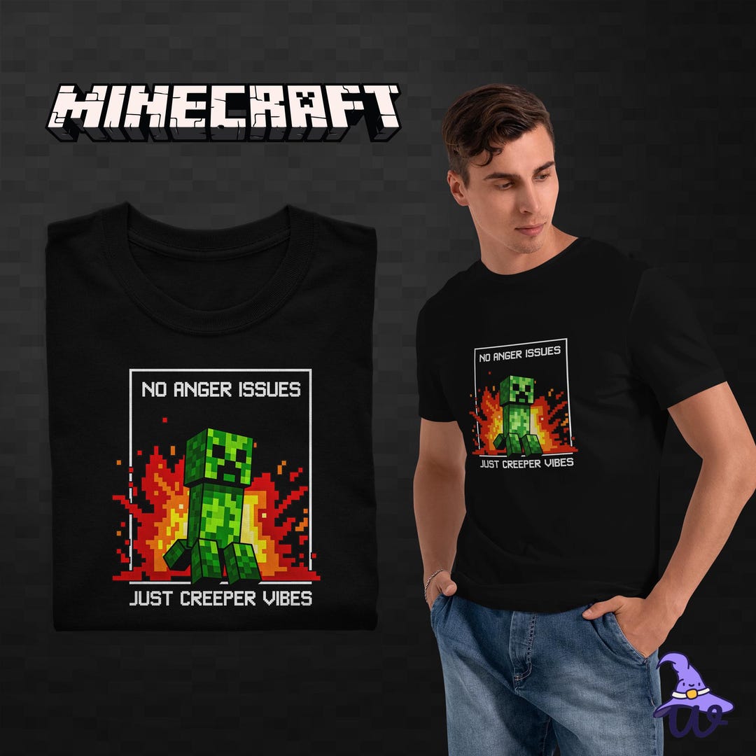 Minecraft Creeper T-shirt – Creeper Funny Pixel Gamer Tee, Cool Gift ...