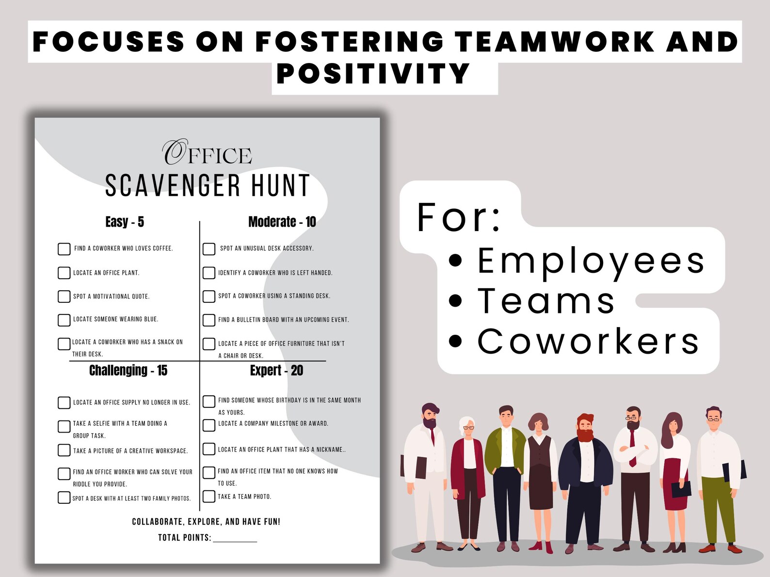 Office Scavenger Hunt | Fun Team-building Game for Workplace Engagement ...