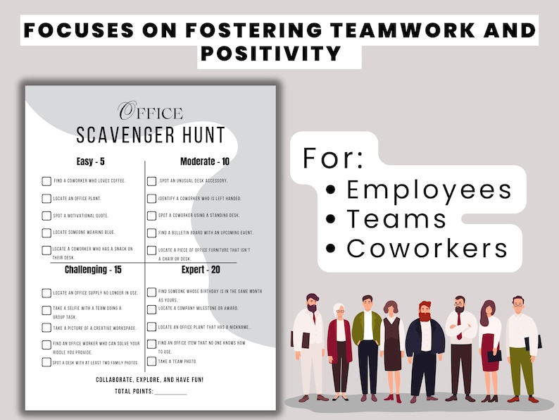 Office Scavenger Hunt | Fun Team-building Game for Workplace Engagement ...