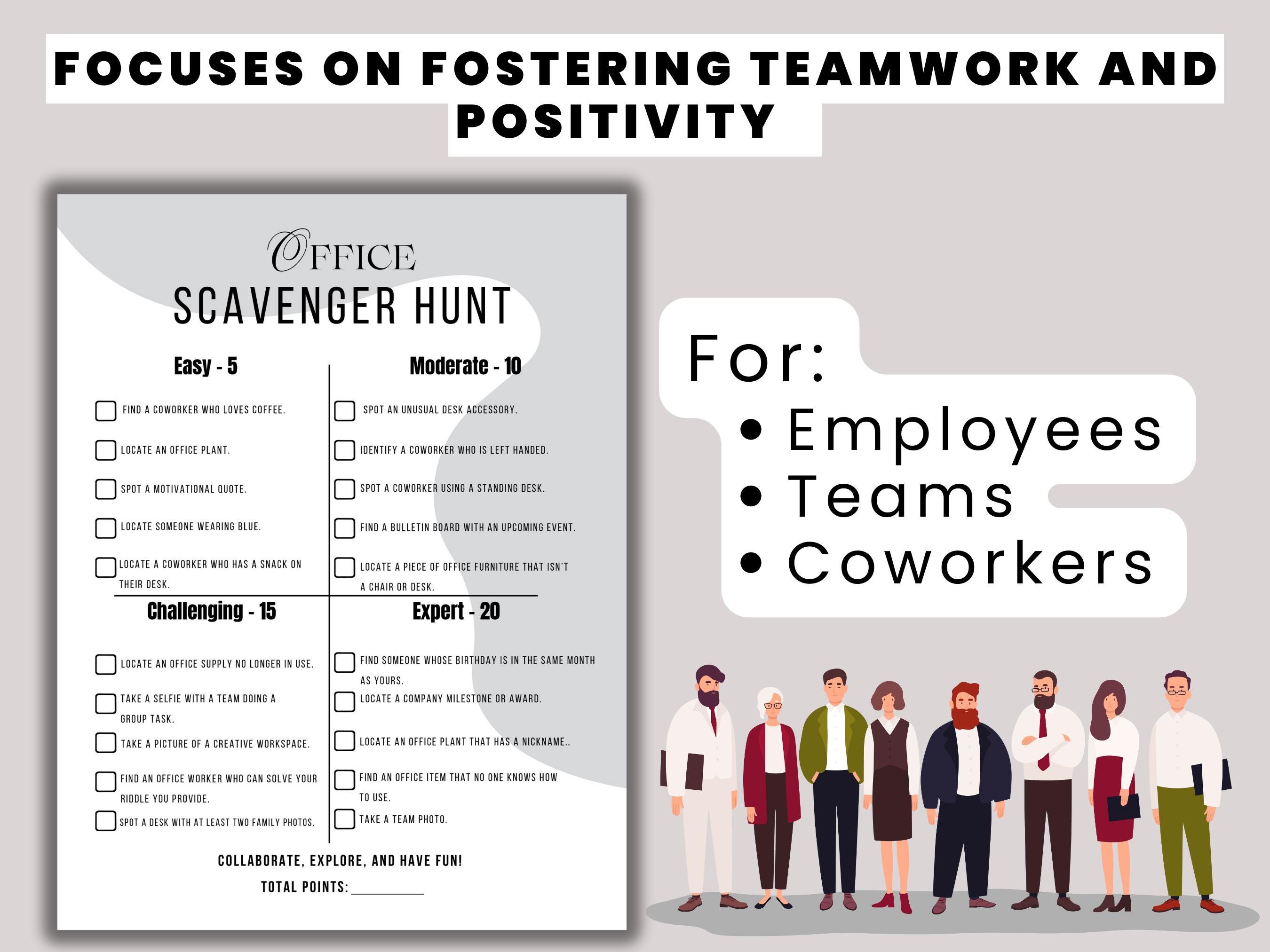 Office Scavenger Hunt | Fun Team-building Game for Workplace Engagement ...