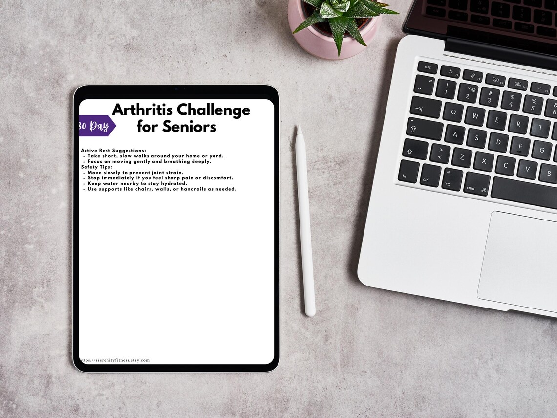 30 Day Arthritis Challenge | Senior Elderly Fitness | Printable Daily ...