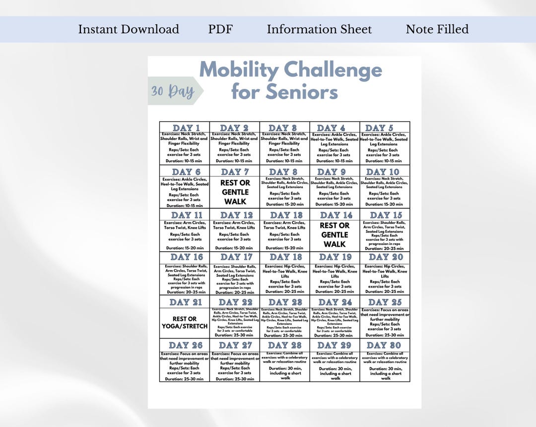 30-day Mobility Workout Plan for Seniors: Flexibility & Balance ...