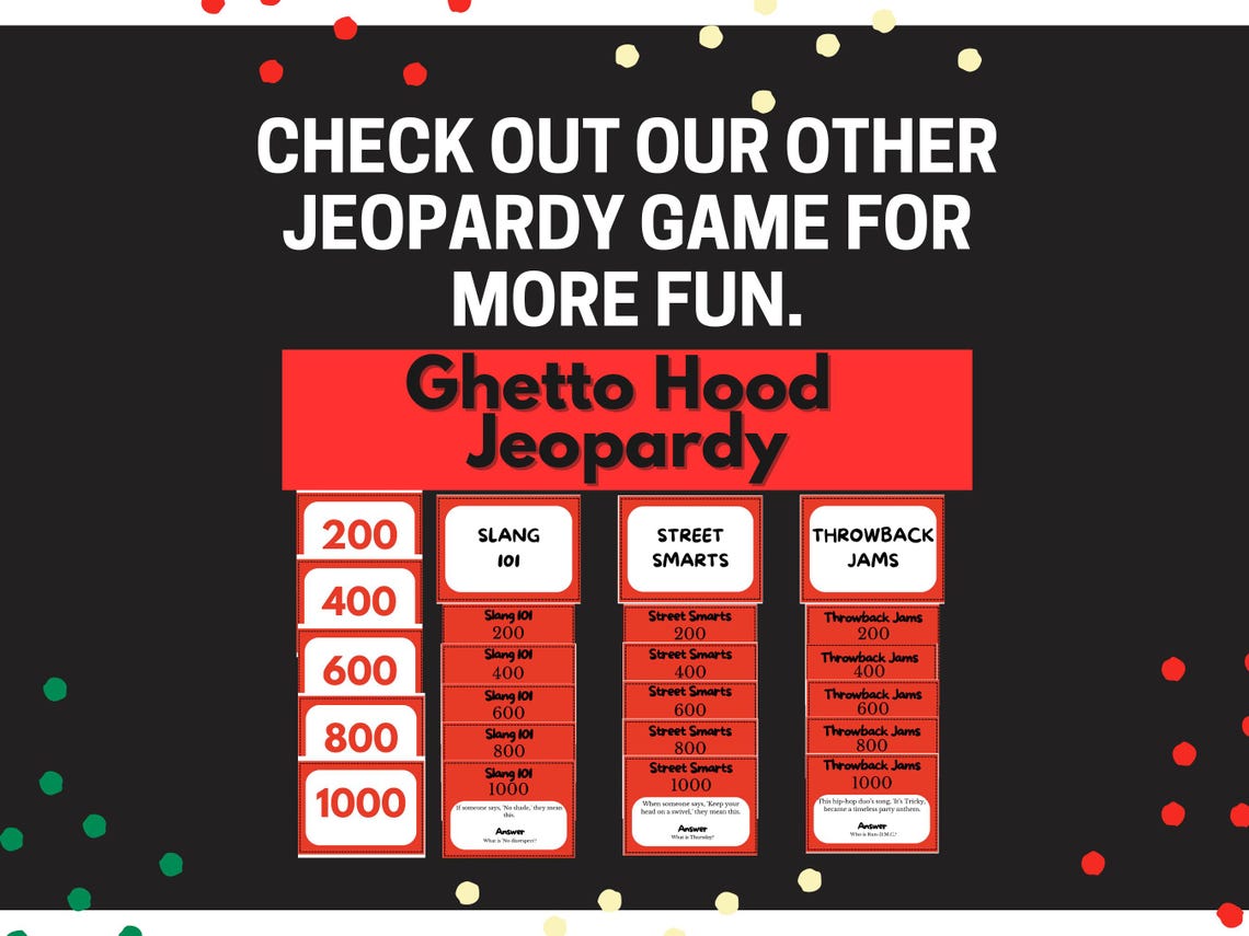 Black History Jeopardy Printable Game - Black African American ...