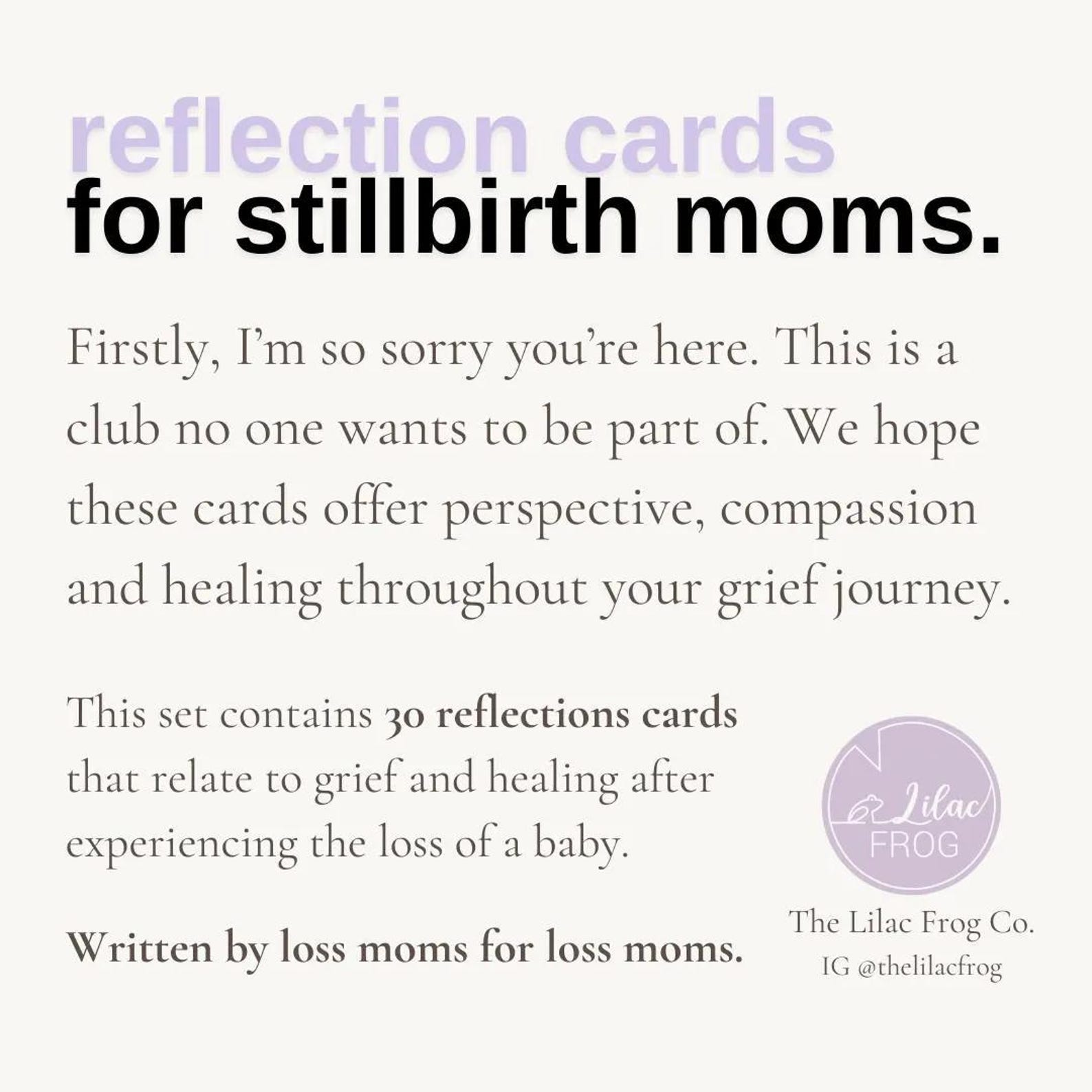 Stillbirth Affirmation/reflection Support Cards: Gift for Mums/moms of ...