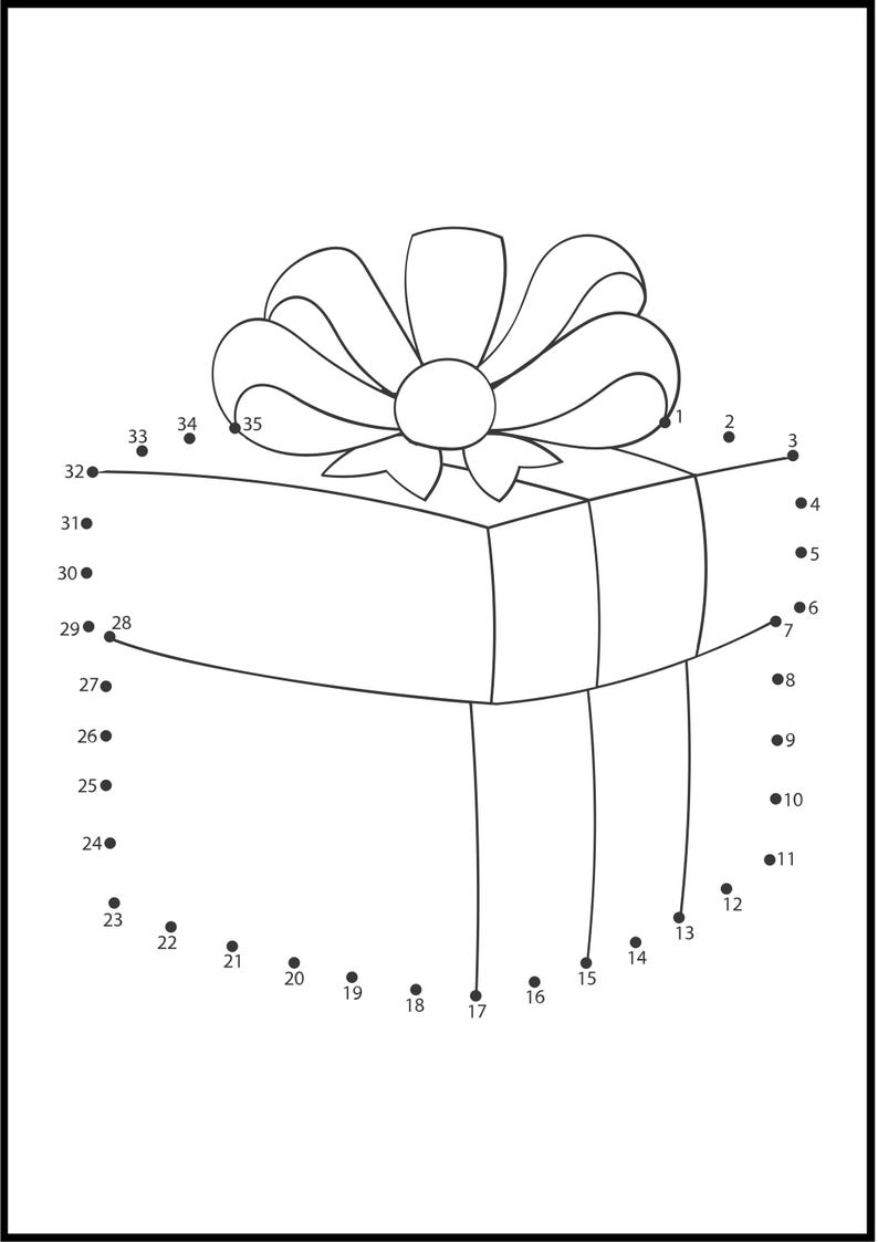 15 Christmas Dot to Dot Coloring Pages Connect the Dots and Color the ...