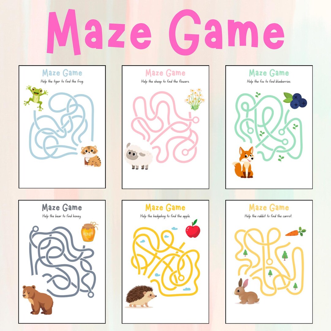 15 Maze Game Activity Pages | Activity Book for Kids | Make Fun and ...