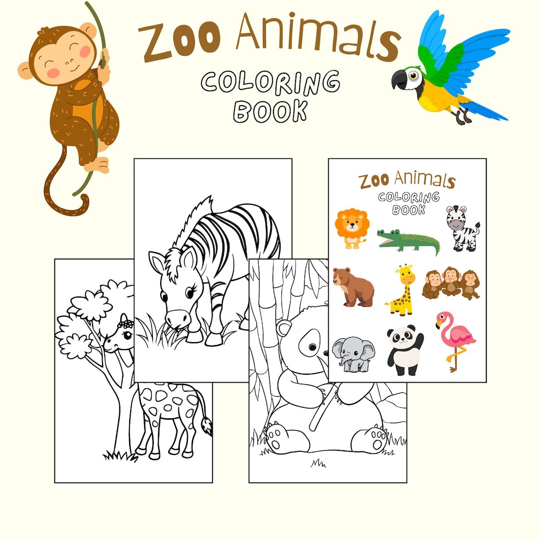 18 Zoo Animals Coloring Pages | Coloring Book for Kids | Make Fun and ...