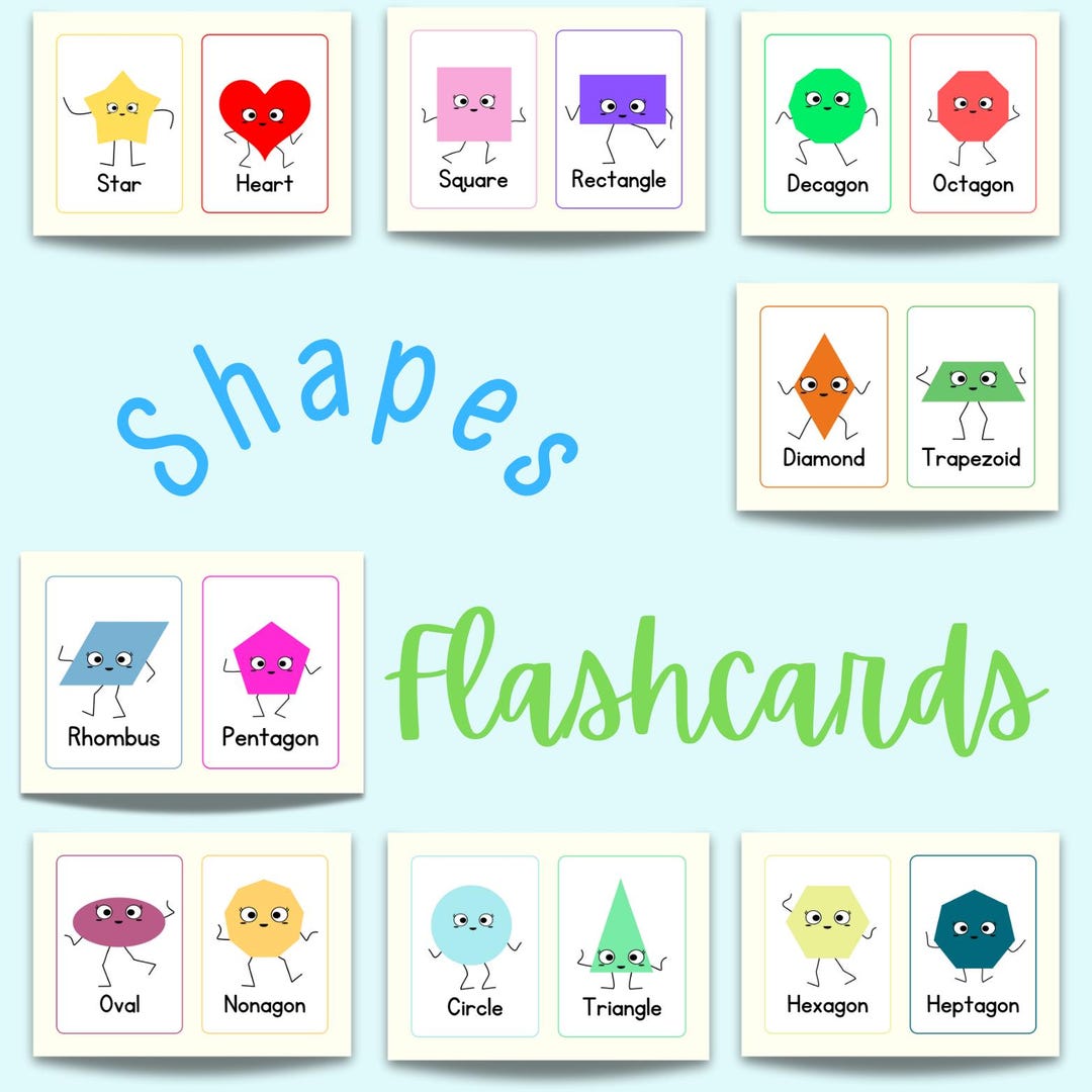 Shapes Flashcards | 16 Flashcards | Printable Flashcards | Toddler ...