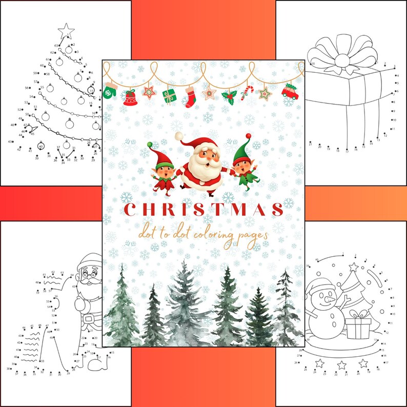 15 Christmas Dot to Dot Coloring Pages | Connect the Dots and Color the ...