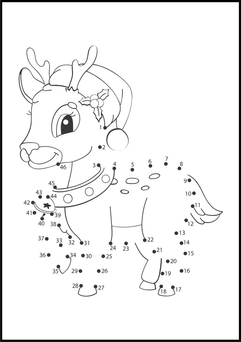 15 Christmas Dot to Dot Coloring Pages | Connect the Dots and Color the ...