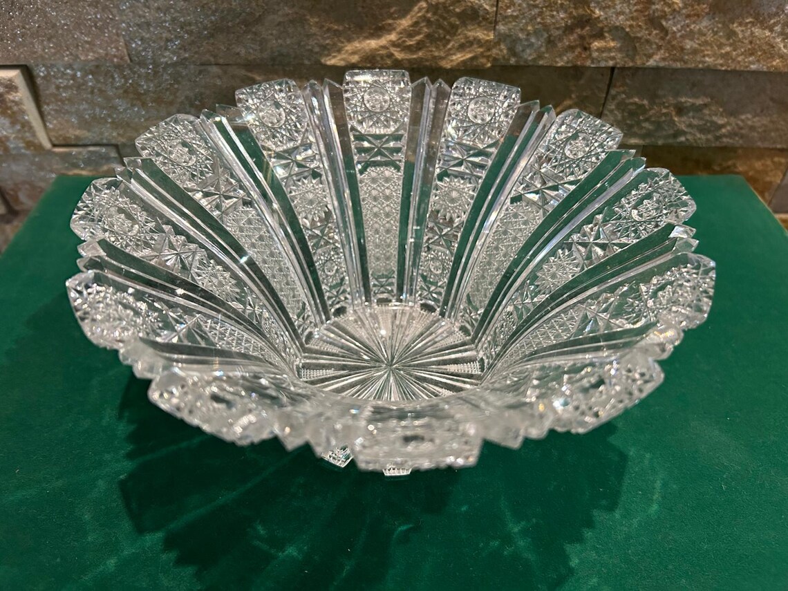 Lead Crystal Fruit Bowl and Platter Set, Collectible - Etsy