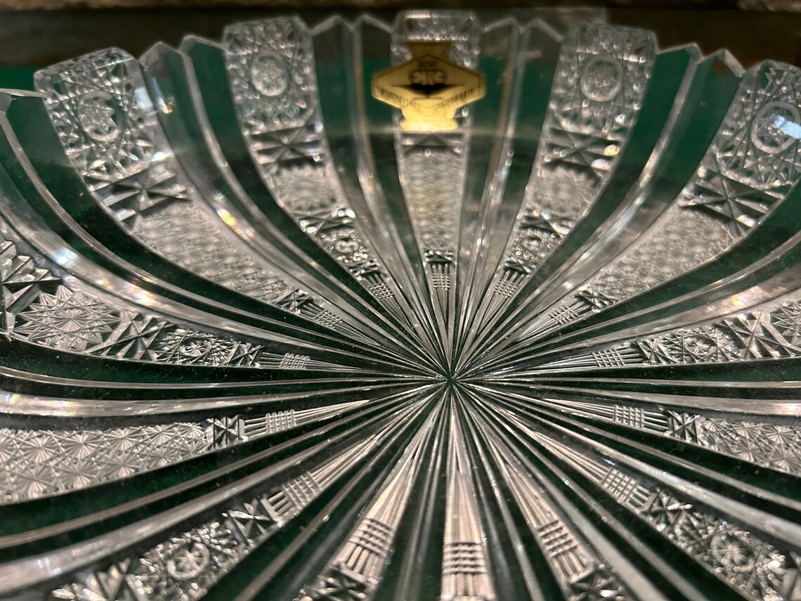 Lead Crystal Fruit Bowl and Platter Set, Collectible - Etsy