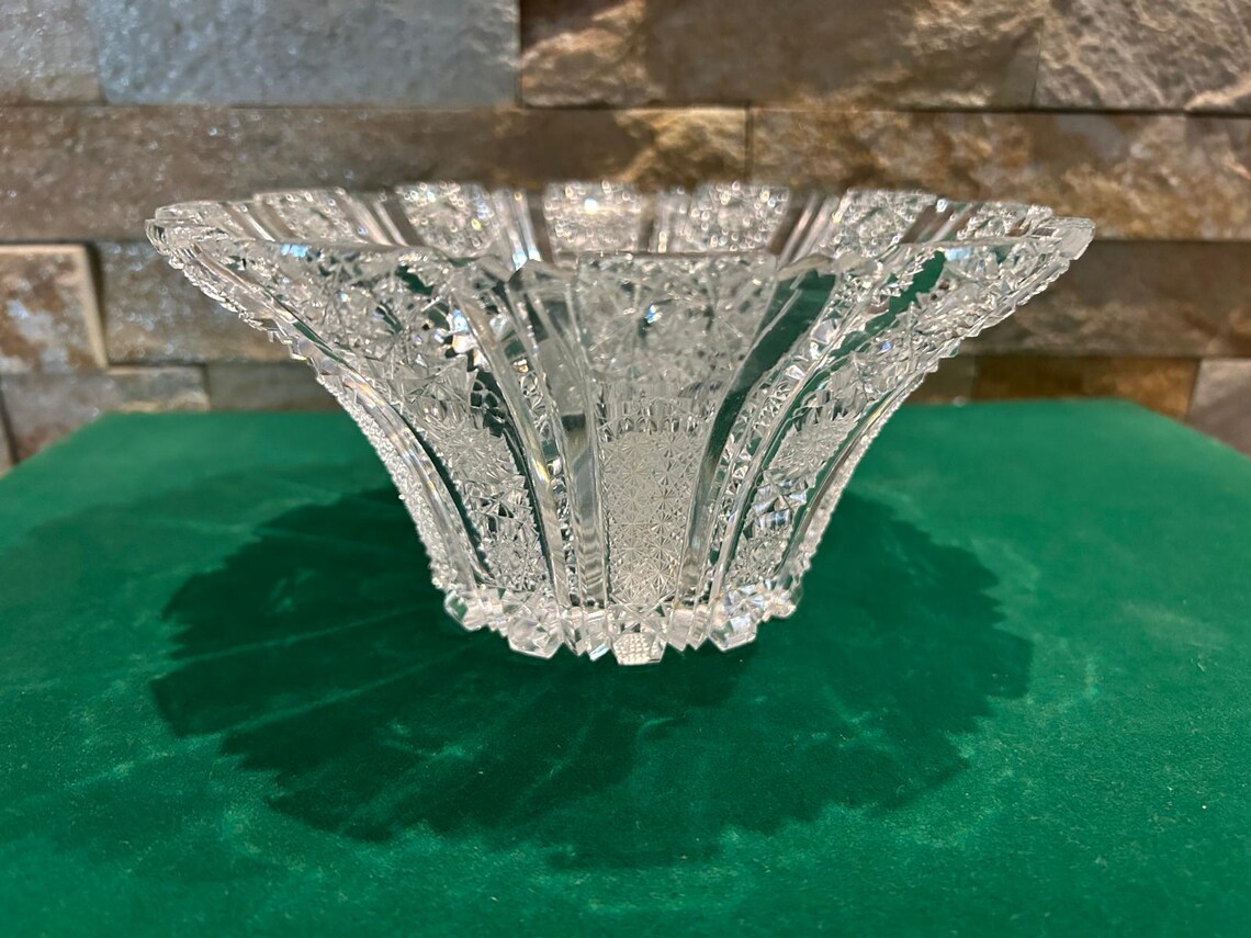 Lead Crystal Fruit Bowl and Platter Set, Collectible - Etsy