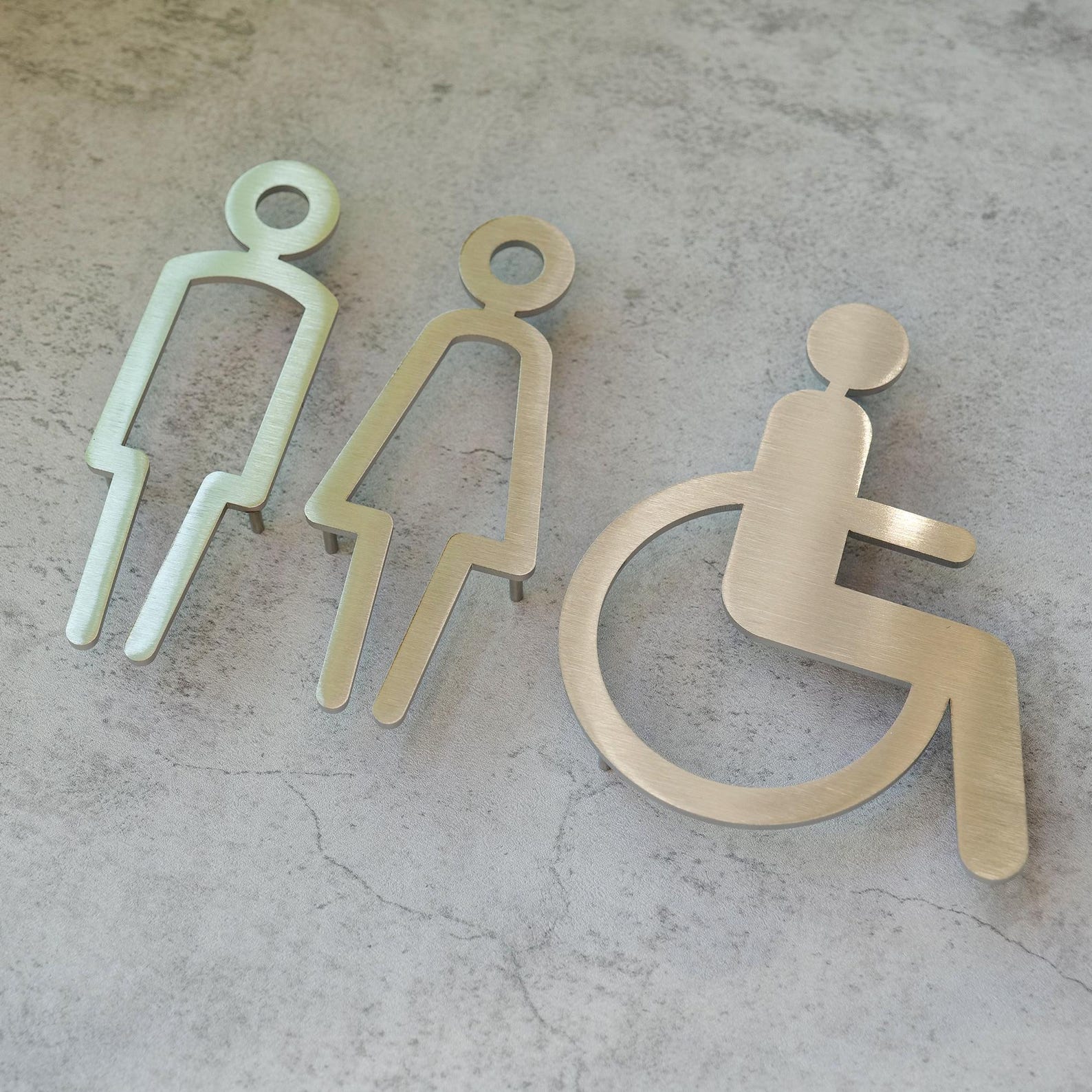 Restroom Sign - Modern Male Female Toilet Symbols | Metal Restroom ...