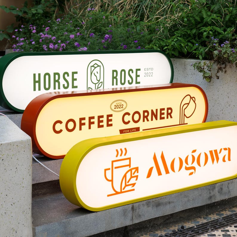 Custom Acrylic Light Box, Business Custom Logo Sign, Restaurant Cafe ...